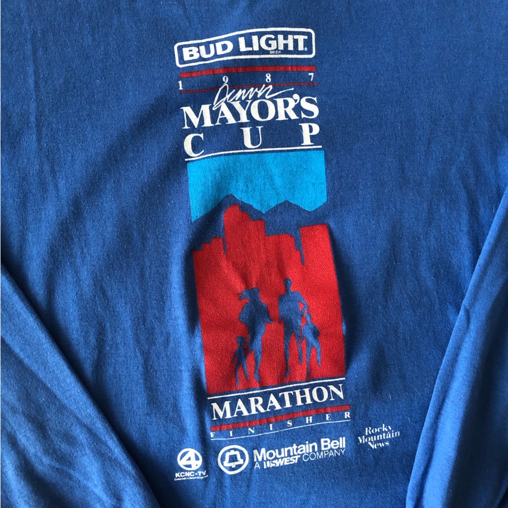 Vintage Bud Light 1987 Cobalt Blue Long Sleeve Crew - Gem